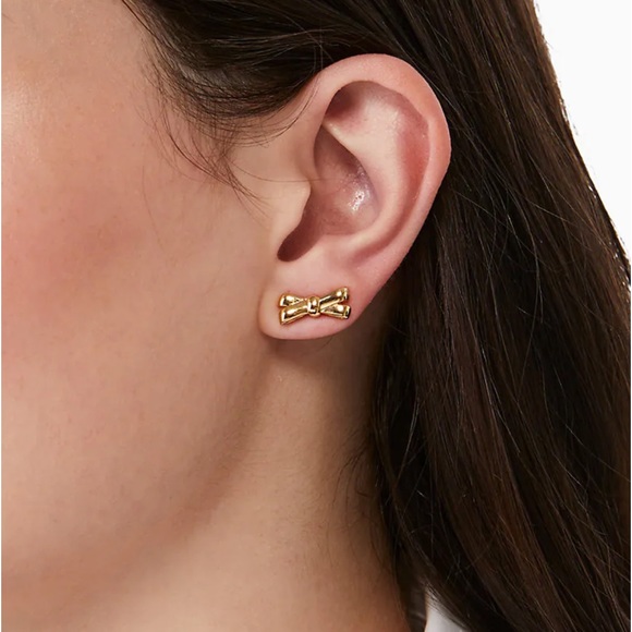 kate spade | Jewelry | Nwt Kate Spade New York Gold Bow Stud Earrings ...